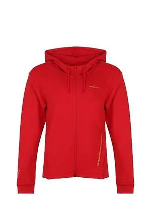 Adidas Neo Floral Print Zip-up Hooded Jacket - Red