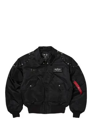 THUG CLUB X Alpha Industries Cwu 45/p Rivet Button Bomber Jacket - Black