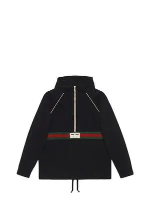 Gucci Cotton Jersey Sweatshirt With Web Detail - Black