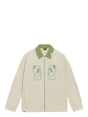 LI-NING Badfive Pattern Loose Jacket 'beige Green - Beige/green