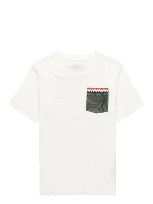 Nike Back Cartoon Devil Camouflage Pattern Printing Casual Round Neck Short Sleeve White T-shirt - Multi-color