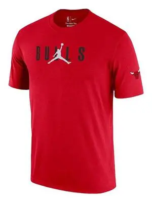 Nike Jordan Chicago Bulls Logo Alphabet Printing Pattern Sports Short Sleeve Red T-shirt - Default Color