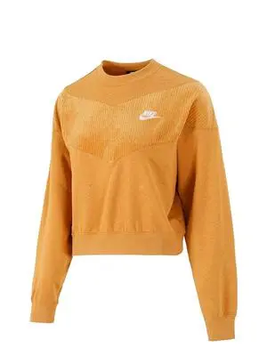 Nike Nike Sportswear Heritage Crew Velour Plus Fleece Sweatshirt Orange