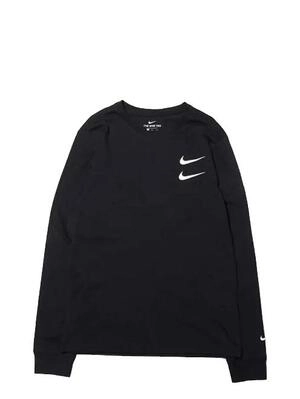 Nike Double Swoosh Crewneck Long Sleeve Tee - Black