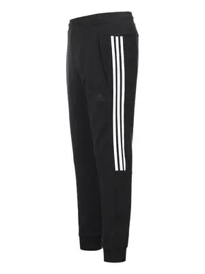 Adidas Casual Sports Bundle Feet Lacing Stripe Knit Long Pants - Black