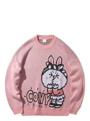 LI-NING X Line Friends Graphic Crew Neck Sweater - Pink/multi-color