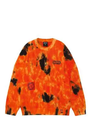 LI-NING Badfive Tie Dye Graphic Knit Sweater - Orange/black