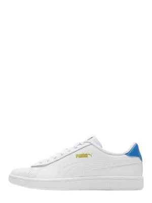 PUMA Smash V2 Low Top Sneakers - White/palace Blue/gold