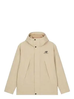 NEW BALANCE Logo Print Windproof Jacket - Beige/black