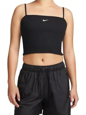 Nike Essentials Rib Crop Top - Black