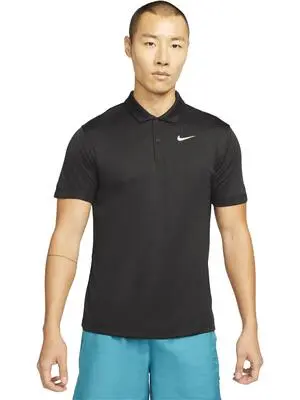 Nike Solid Color Buckle Short Sleeve Polo Black Polo Shirt - Multi-color