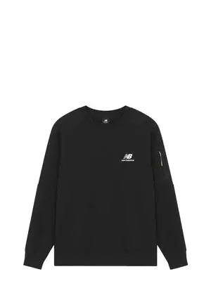 NEW BALANCE Logo Printing Round Neck Pullover - Black