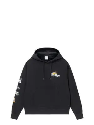 LI-NING Skateboard Series Pullover Hoodie With Graphic Print - Black/white