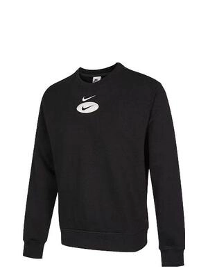 Nike As Nsw Sl Bb Crew Casual Sports Fleece Lined Round Neck Long Sleeves - Black