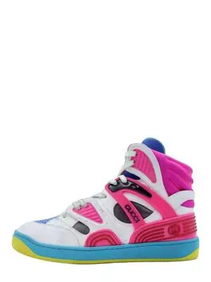 Gucci High Top Sneakers - White/pink/blue
