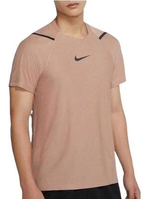 Nike Solid Color Brand Logo Round Neck Pullover Short Sleeve Light Nrown T-shirt - Default Colorway