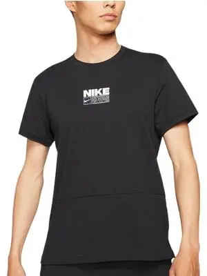 Nike Minimalistic Alphabet Logo Printing Casual Short Sleeve Black T-shirt - Multi-color