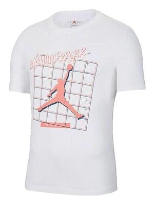 JORDAN Casual Sports Round Neck Logo Short Sleeve - White