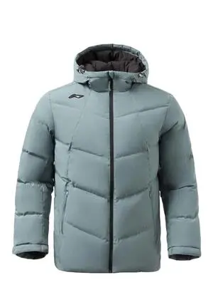 LI-NING Logo Print Down Jacket - Blue