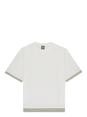 NEW BALANCE Crewneck Short Sleeve T-shirt Asia Sizing 'white Grey - White/grey