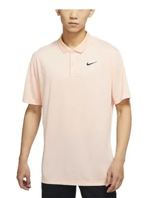 Nike Dri-fit Victory Solid Color Logo Printing Quick Dry Breathable Short Sleeve Polo Shirt Orange Pink - Multi-color