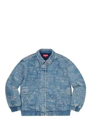 Supreme Supreme Checks Embroidered Denim Jacket Teal