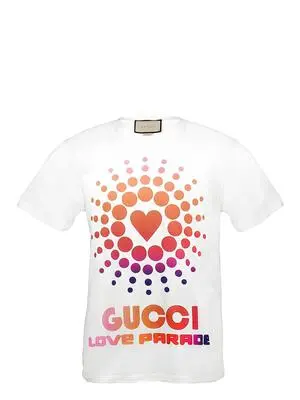 Gucci Ss22 Love Parade Print Tee 'white - White/pink