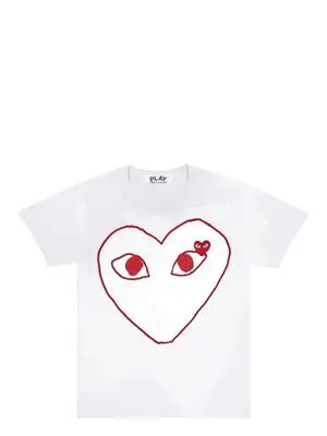 Play Comme Des Garcon Outline Heart T-shirt - White