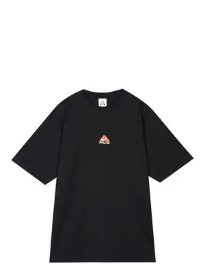 Nike Logo Embroidered Pattern Loose Round Neck Short Sleeve Black - Default Color