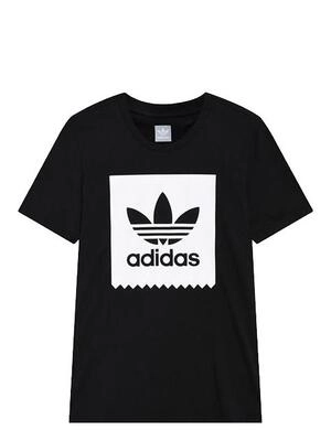 Adidas Originals Logo Round Neck Sports Short Sleeve - Black