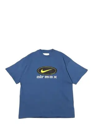 Nike Logo Alphabet Printing Breathable Round Neck Short Sleeve Dark Blue T-shirt - Default Color