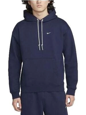 Nike Solo Swoosh Fleece Pullover Hoodie - Navy