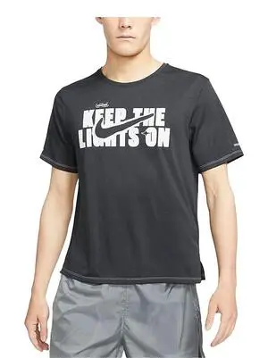 Nike Dri-fit Miler Wild Run Short Sleeve - Black
