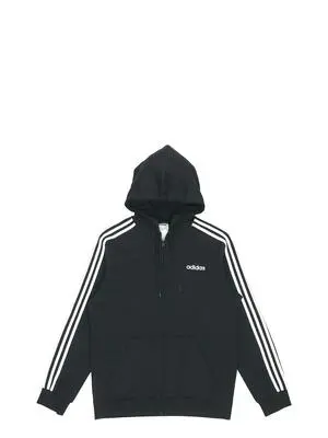 Adidas 3-stripes Full Zip Fleece Hoodie - Black