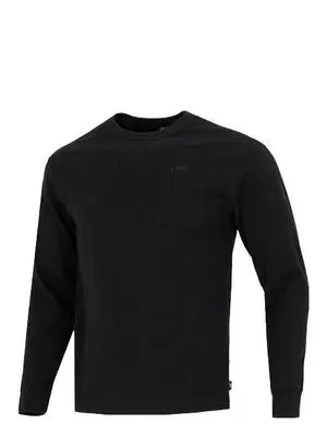 Nike Solid Color Athleisure Casual Sports Round Neck Long Sleeves Black T-shirt - Default Colorway