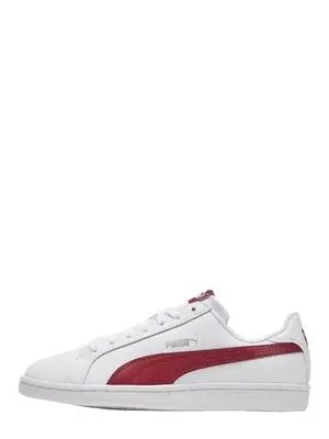 PUMA Smash Leather Low Top Sneakers - White/red