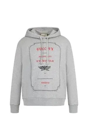 Gucci Hypnotism Graphic Hooded Sweatshirt - Grey