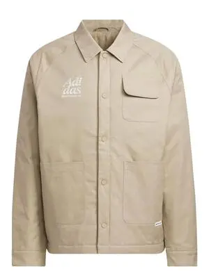 Adidas Padded Jacket With Small Logo Detail - Tan
