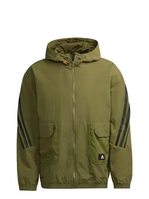 Adidas Hooded Jacket With Sporty Stripes - Multi-color