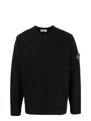 Stone Island STONE ISLAND Ribbed Fleece Sweatshirt Black
