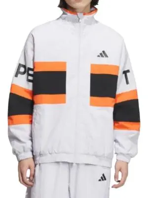 Adidas Loose Fit Mesh-lined Woven Jacket - White/black