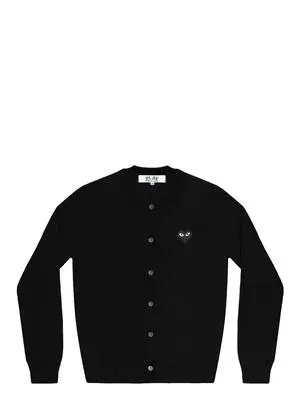 Play Comme Des Garcon Emblem Knit Cardigan - Black