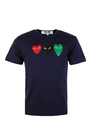 Play Comme Des Garcon Multi Heart T-shirt - Navy