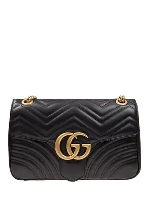 Gucci Marmont Matelasse Shoulder Bag - Black