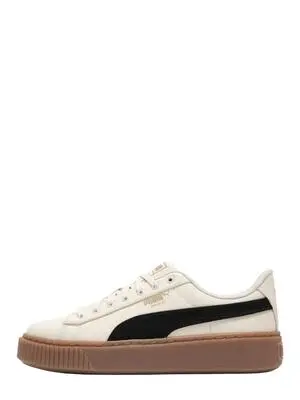PUMA Basket Platform Canvas Sneakers - Beige/black