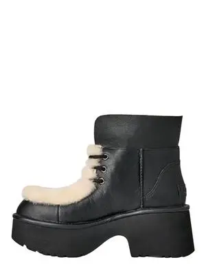 UGG Esmee Leather Lace-up Boots - Black