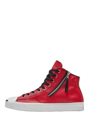 CONVERSE Jack Purcell Zip High Top Sneakers - Red