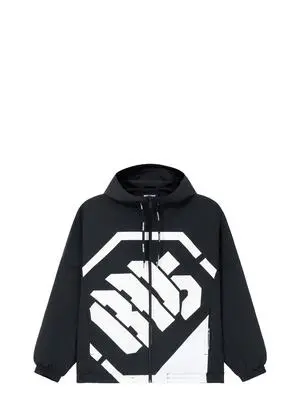 LI-NING Badfive Sports Basketball Hooded Jacket - Black/white