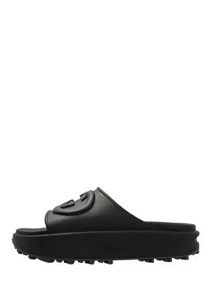 Gucci Rubber Interlocking G Slide Sandal - Black