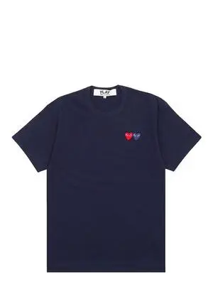 Play Comme Des Garcon Comme Des Garcons Play Basic T-shirt Two Emblems 'navy' Navy